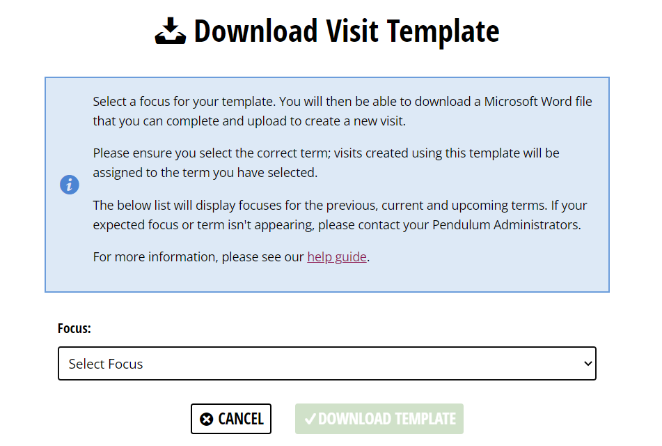 Importing a Visit using Microsoft Word – Pendulum